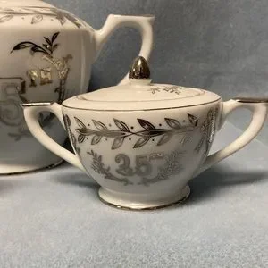 Lefton | Dining | Lefton 25th Anniversary Lefton China Set Teapot Sugar ...